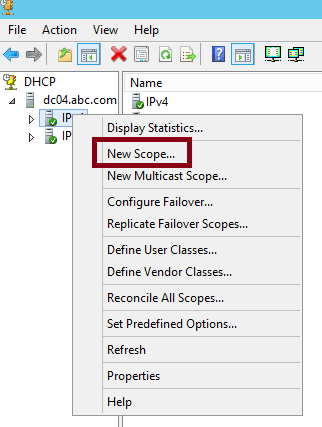 How to configure DHCP Server Scope in Windows Server 2012 R2
