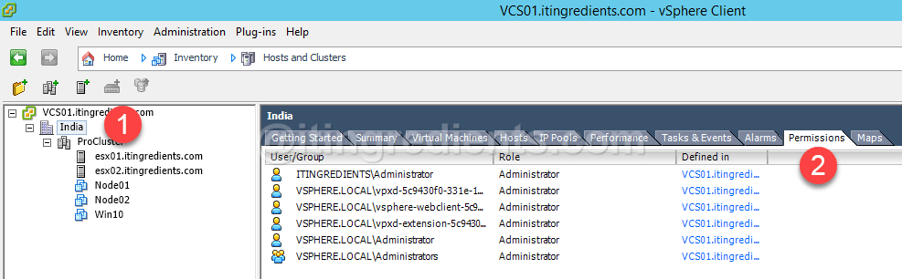Assign Custom Role in VMWare using vSphere Web Client and vCenter Server